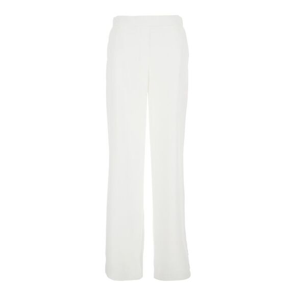 PLAIN | Jeans | Plain White Pants With Rear Elastic Waist And Wide Leg ...